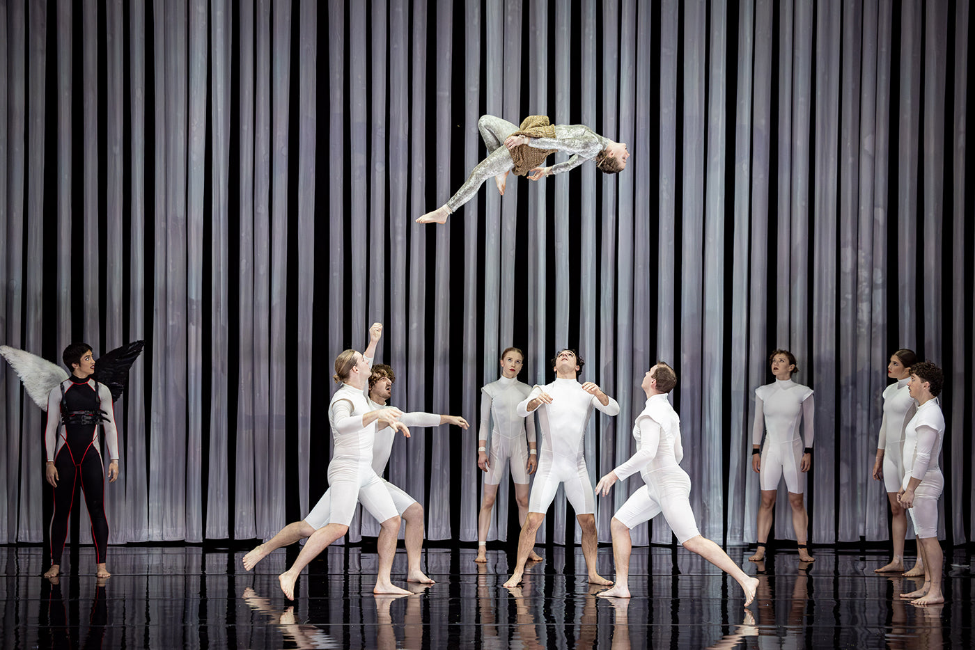 flying feathers play